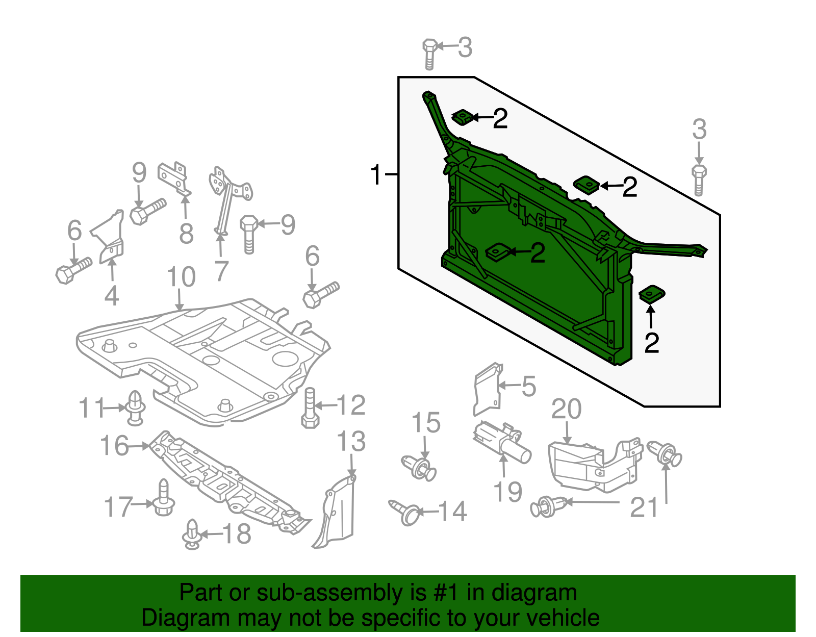 C235-53-110G - Radiator Support 2006-2010 Mazda 5 | Florida Mazda Parts