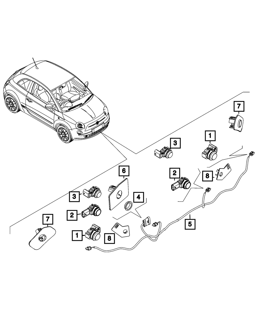 7EL23TZZAA - Park Assist Sensor 2024 Fiat 500E | Big 3 Auto Parts