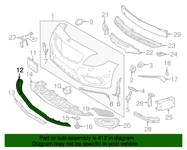 117-885-03-74 - Lower Molding 2014-2016 Mercedes-Benz | Mercedes-Benz ...