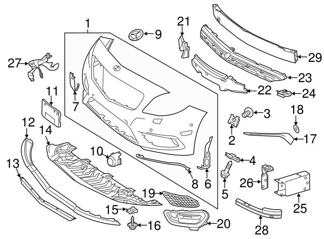 117-885-13-22 - Cover Bumper Area 2014-2016 Mercedes-Benz | Mercedes ...