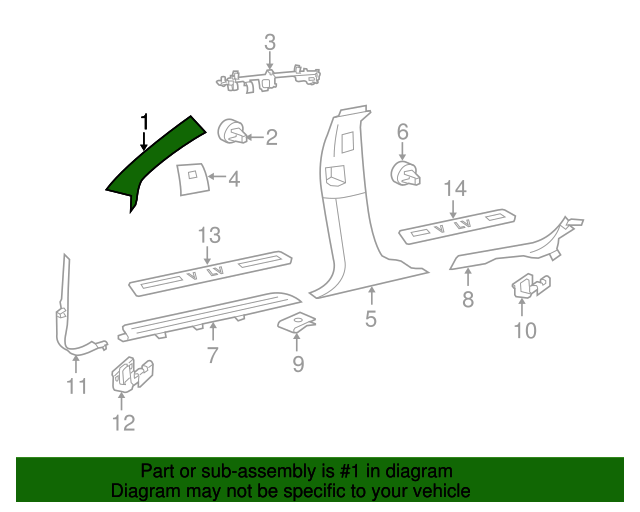 39838693 - Windshield Pillar Trim - 2007-2016 Volvo | Volvo OEM Parts ...