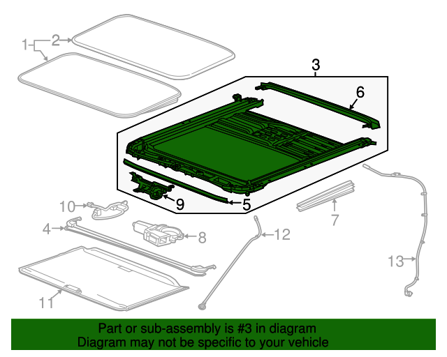 Sunroof Housing 84458211 | GM Parts Store