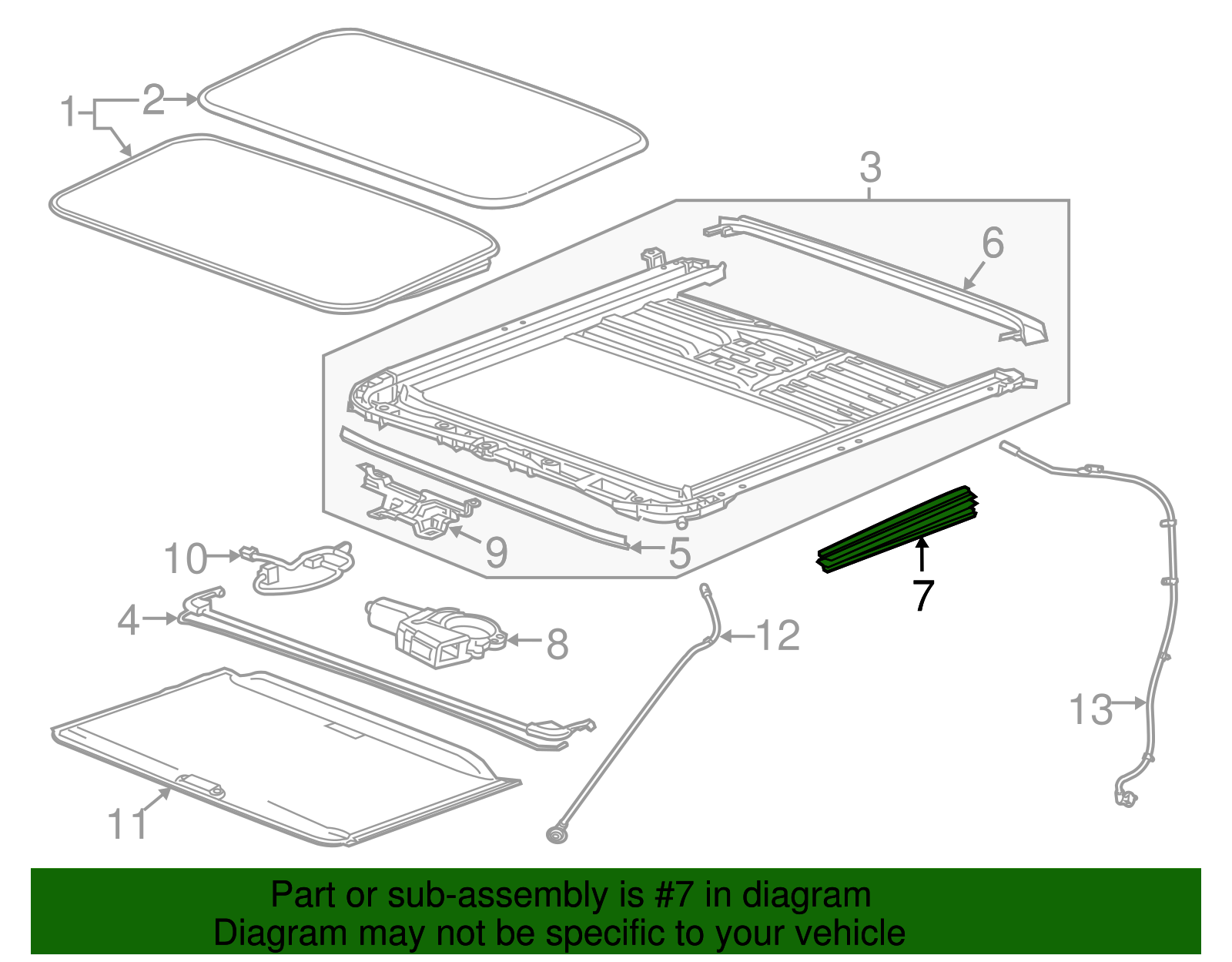2014-2020 GM Sunroof Panel Side Opening Closeout Cover 84119757 | OEM ...