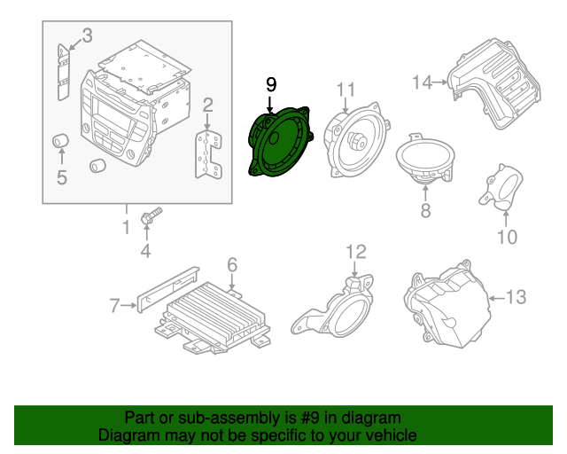 2013-2018 Hyundai Santa Fe Sport Front Dr Speaker 96330-4Z000 ...