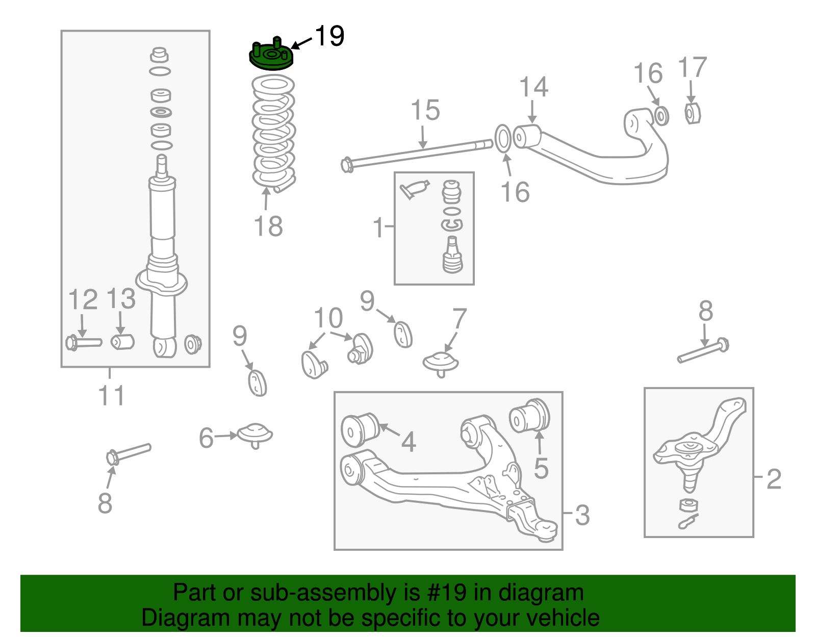 1995-2004 Toyota Shock Mount (Left, Right, Front) 48609-35010 | OEM ...