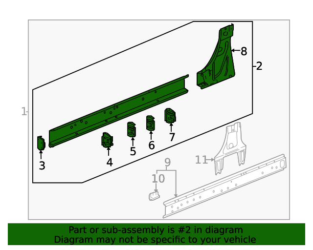 2020-2022 GM Driver Side Rocker Inner Panel 84714277 | GMPartsDirect.com