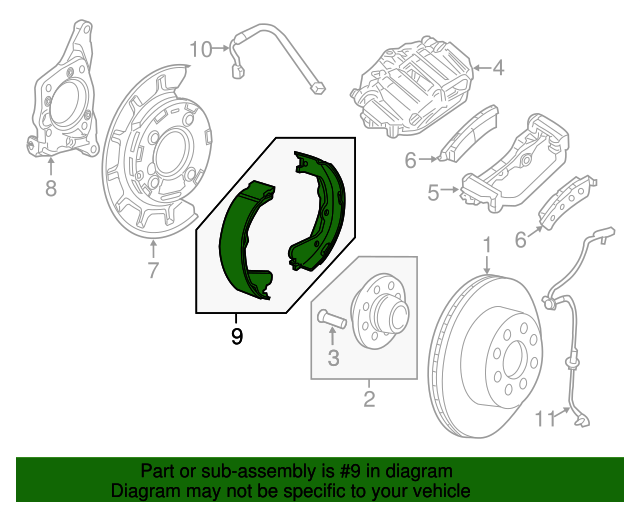 2011-2014 GM Rear Parking Brake Shoe 22937747 | NewGMParts.com