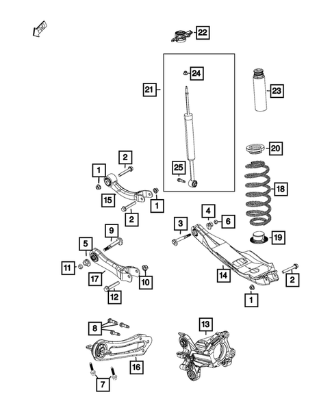 Rear Suspension and Cradle for 2019 Jeep Cherokee | Mopar Online Parts