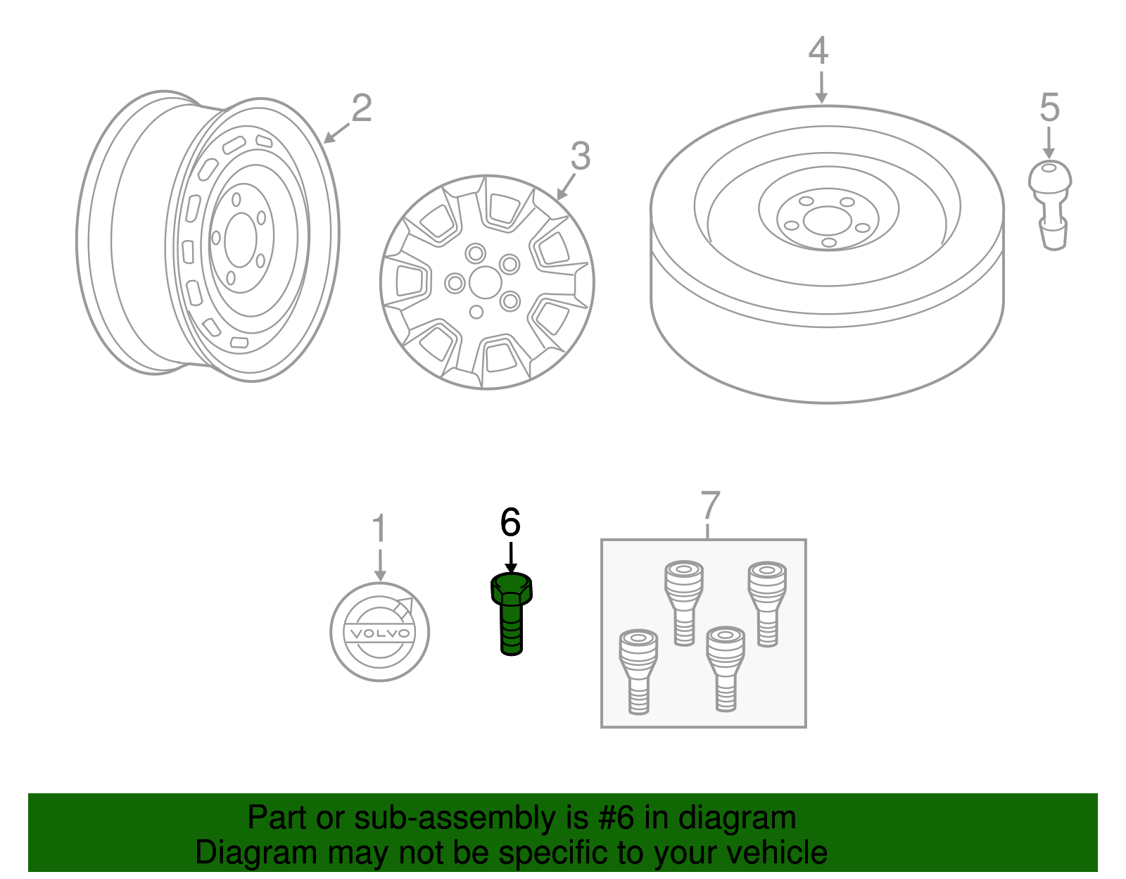 2003-2025 Volvo | Wheel Lug Bolt | 31423735 | My Swedish Parts