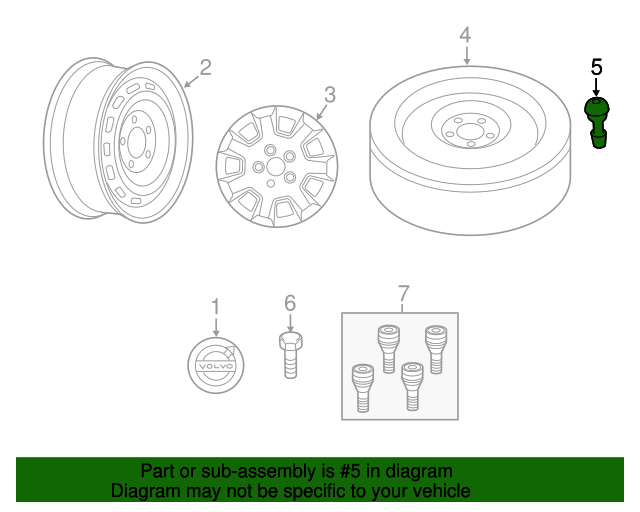 2005-2018 Volvo Valve Stem 3546482 | TascaParts.com