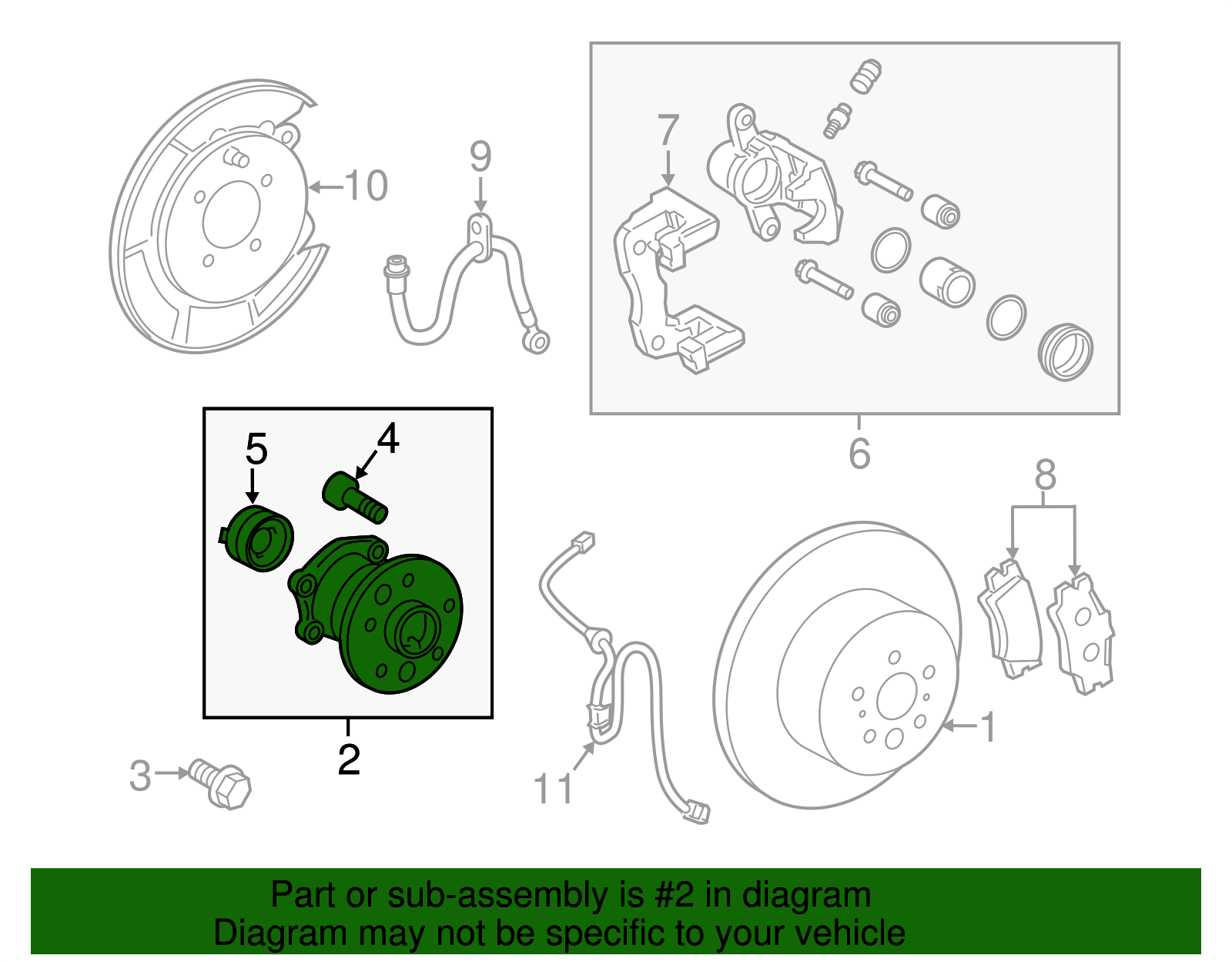 2001-2012 Toyota Hub & Bearing 42460-48011 | Toyota Parts Center