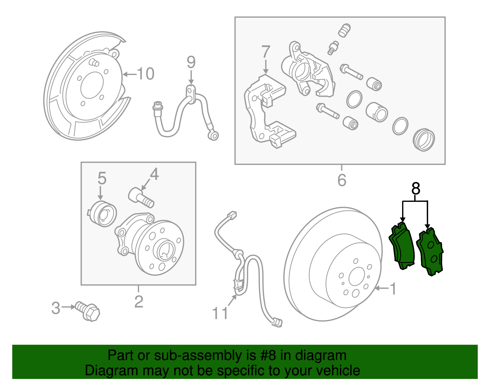 Genuine Toyota Brake Pads Rear part# 04466-06090 for 2007-2012 Toyota ...