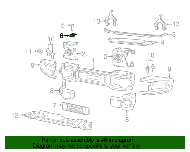 2018-2023 Jeep Bumper Cover Spacer Panel Nut 6105244AA | TascaParts.com