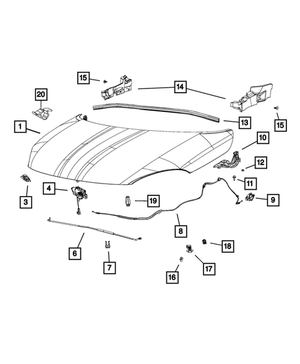 2016-2018 Fiat 500X Hood Prop 68285215AA | Mopar Estores
