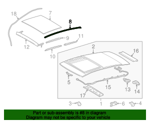 2018-2024 Toyota Camry Sunroof Molding 63217-06160 | AutoNationParts.com