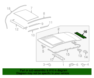 63306-06120-B0 - Sunroof Cover 2018-2024 Toyota Camry | Ourisman Toyota ...