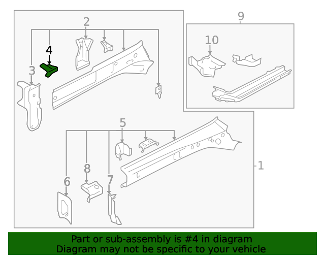 2018-2024 Subaru Front Extension 51622FL0109P | Subaru Parts Guys