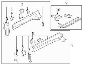 51620FL5209P - Front Rail Extension - 2018-2021 Subaru Crosstrek ...