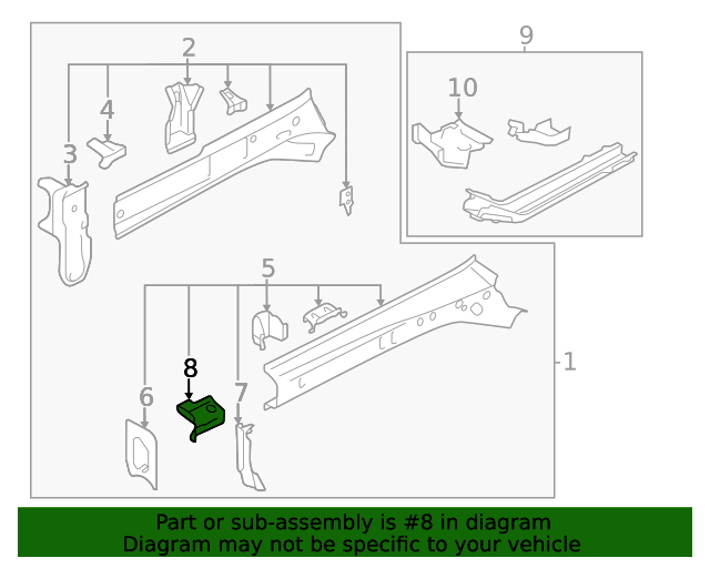 2019-2023 Subaru Crosstrek Front Bracket 51629FL0909P | TascaParts.com