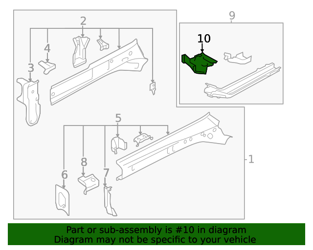 2018-2024 Subaru Reinforcement 51630FL3109P | Subaru Parts Store