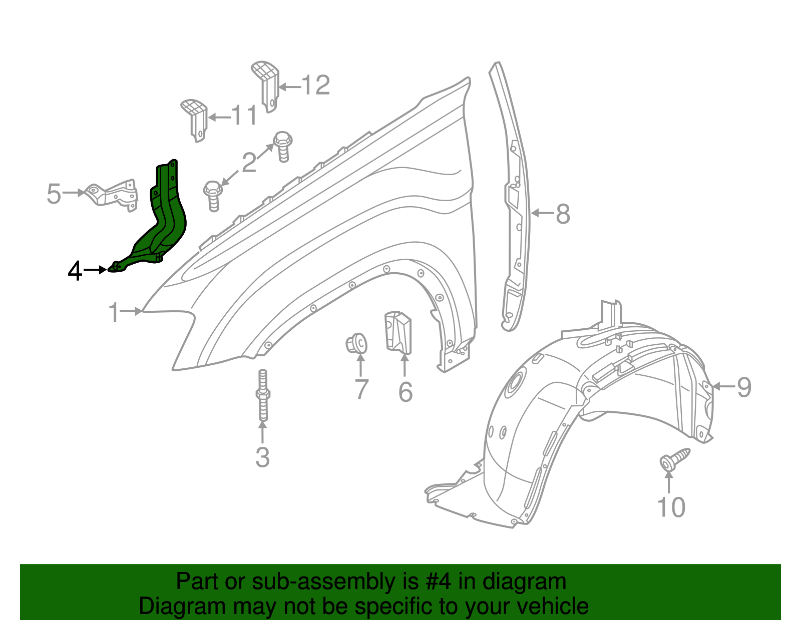 3CN-821-135-A - Front Mount Bracket 2018-2020 Volkswagen Atlas ...