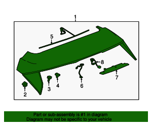 2018-2020 Buick Regal TourX Spoiler Assembly 39195532 GM ...