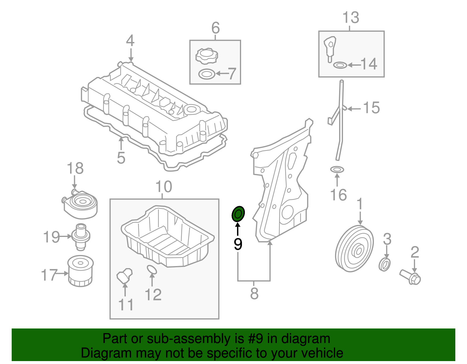 2006-2022 Kia Front Crank Seal 21421-2G100 | Retail Performance Auto Parts