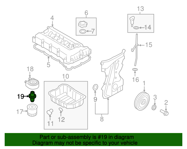 26420-25400 - Engine Oil Filter Adapter Stud 2011-2022 Kia | Kia.Parts ...