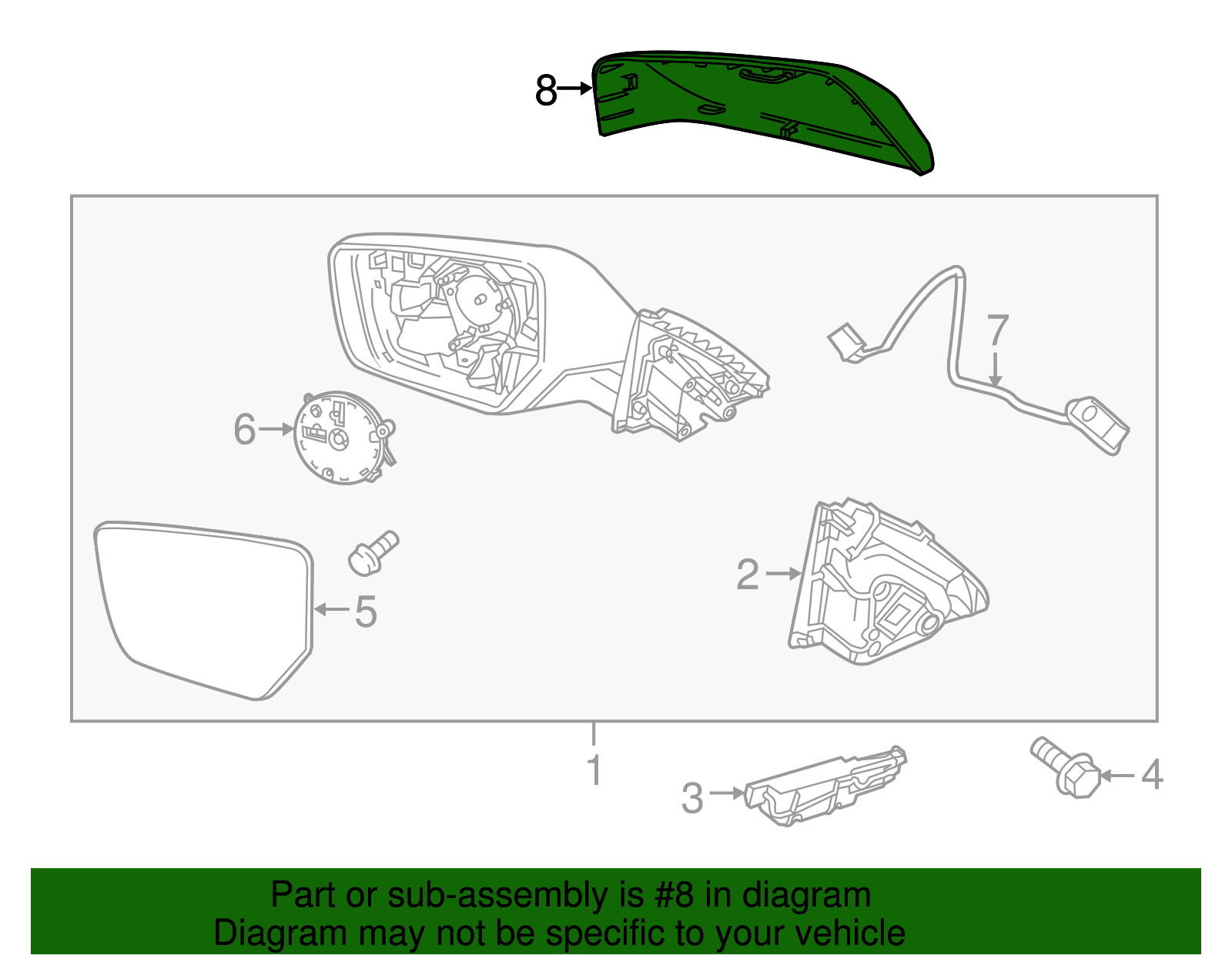 2014-2020 Chevrolet Impala Primed Passenger Side Door Mirror Housing ...