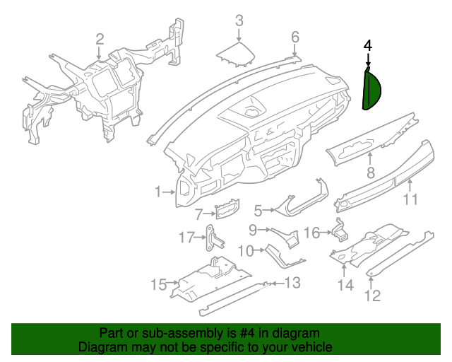 51-45-9-281-634 - Instrument Panel Side Cover 2014-2019 BMW ...