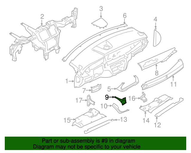 51459284854 - 2014-2019 BMW Lower Column Cover (51-45-9-284-854) | BMW ...