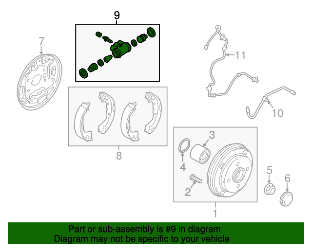 2014-2015 Mitsubishi Mirage Wheel Cylinder 4610A020 | Mitsubishi Parts ...