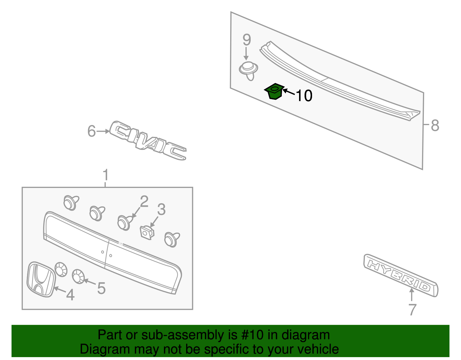 2012 Honda Civic Spoiler Nut 90308-SLA-003 | Honda Factory Parts
