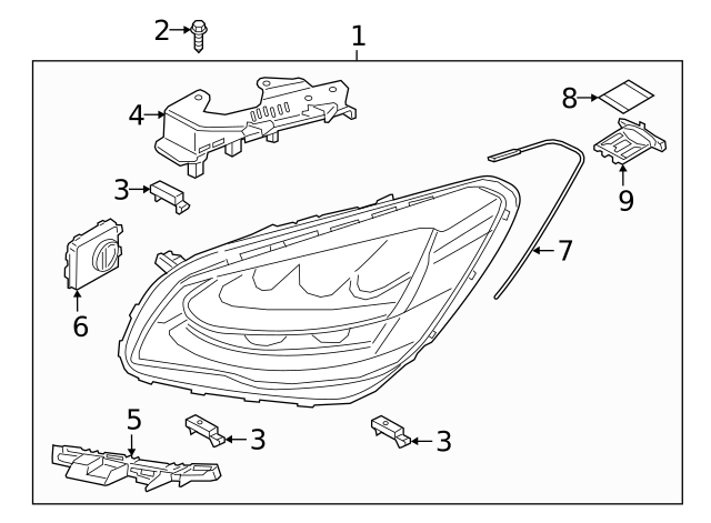 2019-2020 Kia K900 Headlamp Assembly Lower Bracket - Passenger Side (RH ...