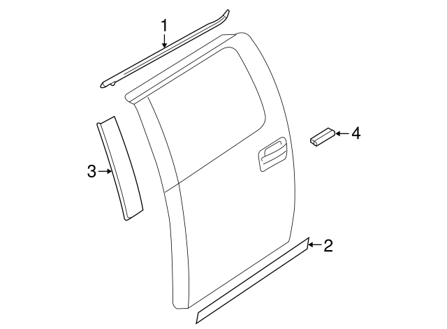 6L3Z-16255A34-AA - Door Reveal Molding - 2007-2014 Ford F-150 | Lasco ...