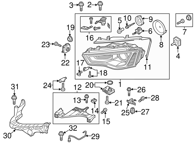 N-908-085-03 - Headlamp Assembly Screw 1998-2018 Audi | Euro Parts 4 Less
