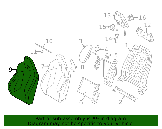 52-10-7-499-857 - Leather cover sport backrest left 2019-2024 BMW Z4 ...