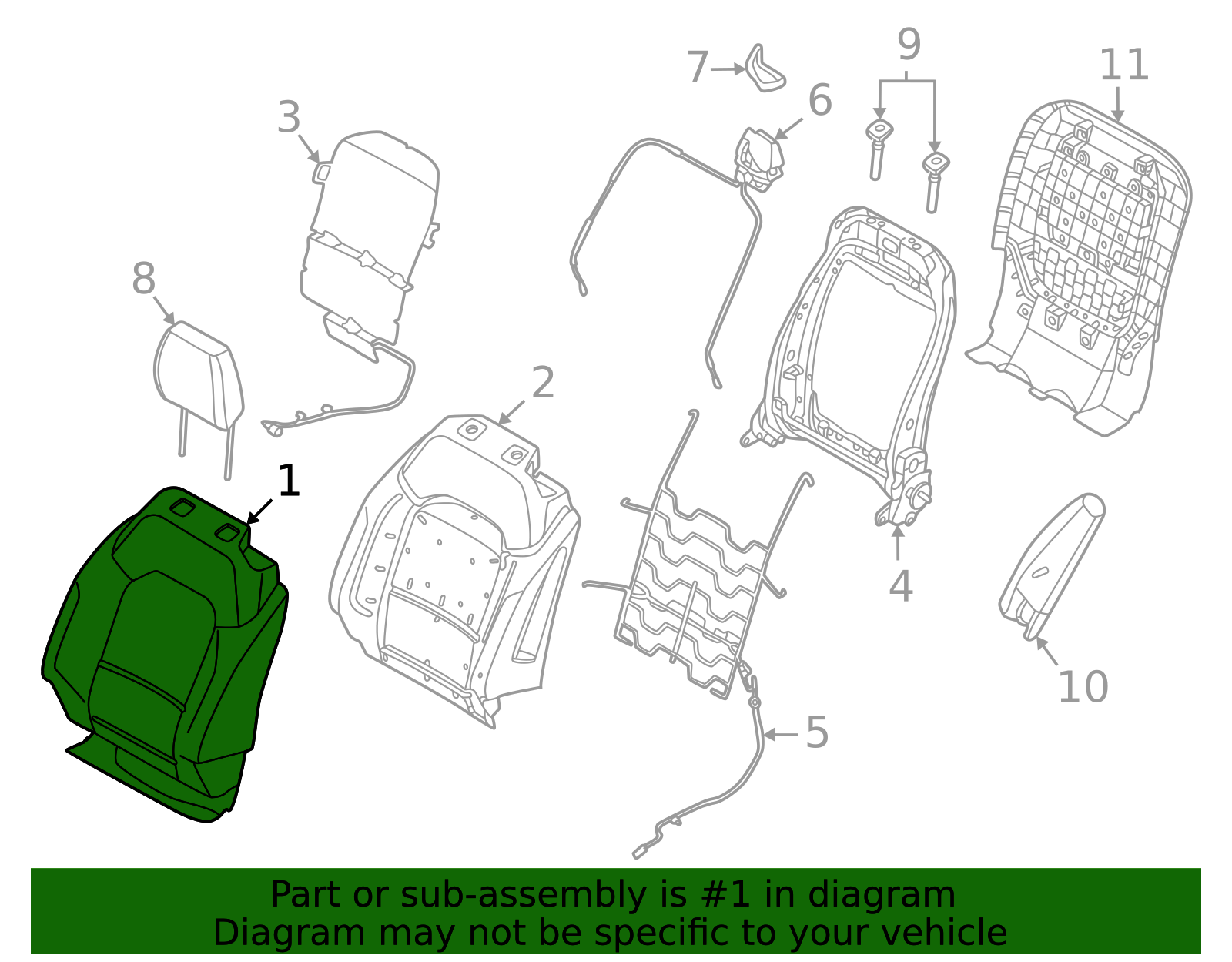 2021-2024 Ford Bronco Seat Back Cover M2DZ-9864417-BA | OEM Parts Online