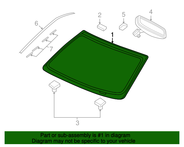 2009-2012 Mopar Windshield 68050019AB | Mopar Parts Canada