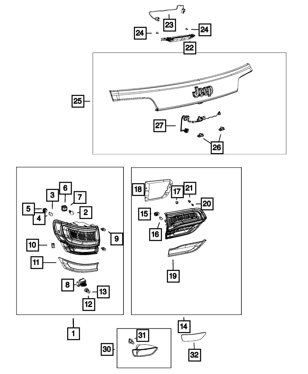 2014-2015 Jeep Grand Cherokee License Lamp Applique 1WD54KGZAF | Retail ...