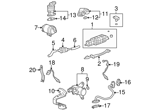 OEM 2009-2013 Honda Fit Guard, Purge Control Solenoid Valve 36163-RB0 ...