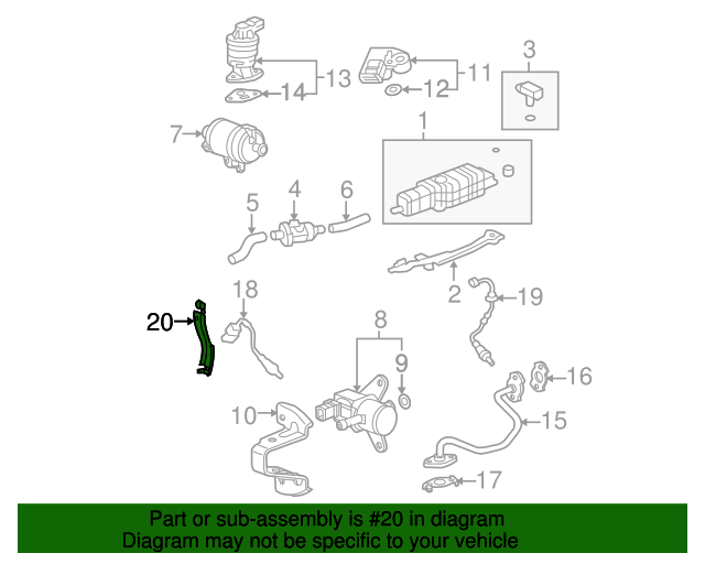 36533-RB0-G00 - Rear Oxygen Sensor Clamp - 2009-2013 Honda Fit ...
