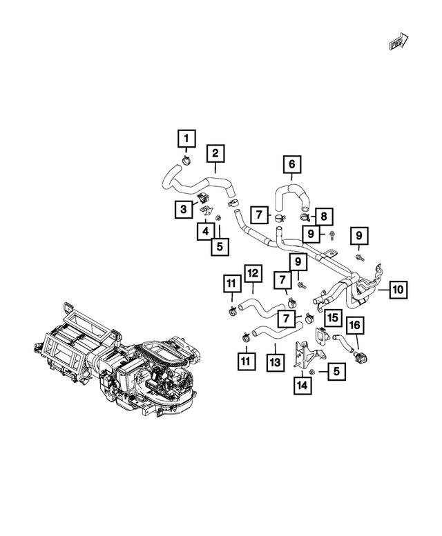 68332586AA - Coolant Hose 2017-2019 Fiat 124 Spider | Mopar Wholesale Parts