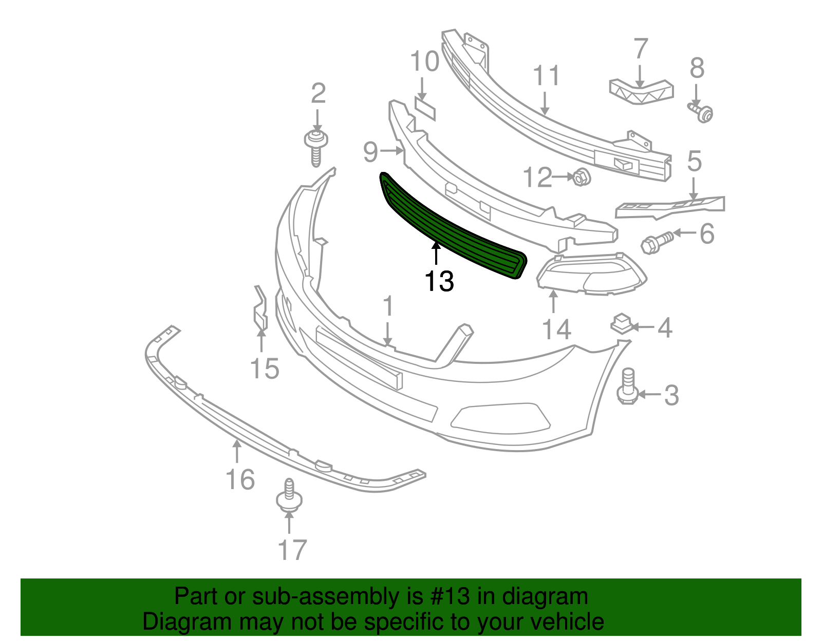 86561-2G500 - Center Grille 2009-2010 Kia Optima | Kia.Parts Store