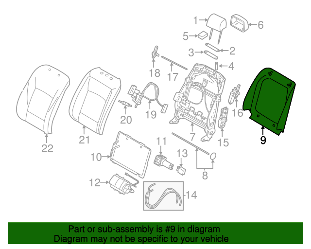 52107319049 - 2014-2017 BMW Seat Back Panel (52-10-7-319-049) | BMW of South Atlanta Parts