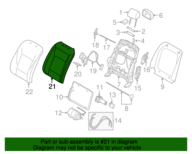 52-10-7-229-967 - Seat Back Cushion 2010-2016 BMW | AutoNationParts.com