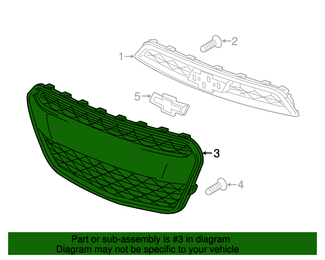 2016-2018 Chevrolet Spark Front Lower Grille 42352967 | GMPartsNow