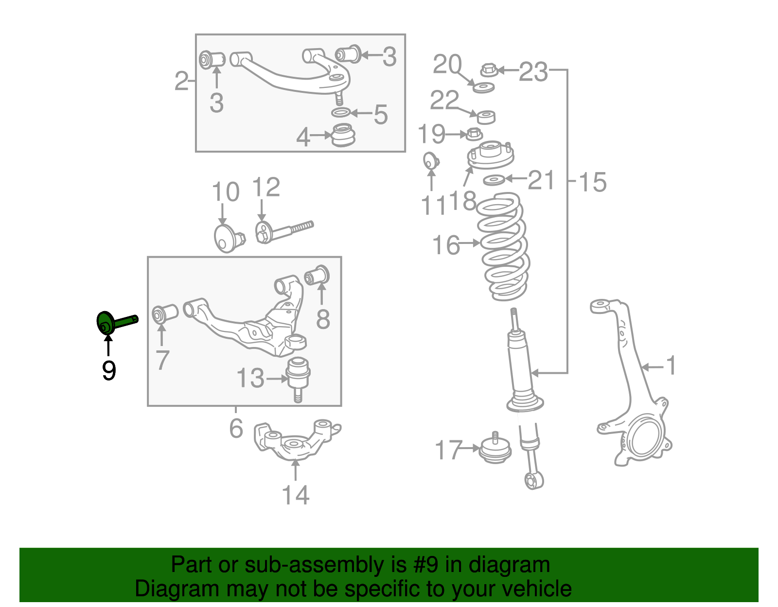 2003-2015 Toyota Cam Sub-Assembly, Front Suspension Toe Adjust 48409 ...