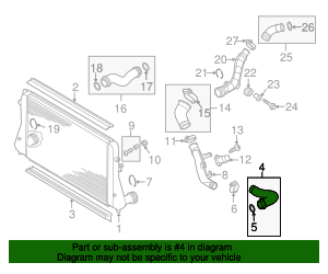 2006-2016 Volkswagen Pressure Hose 1K0-145-834-AM | OEM Parts Online