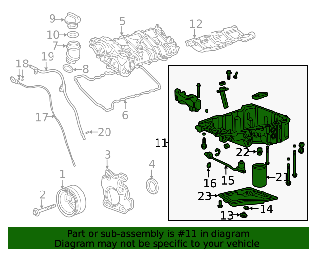 2020-2021 Cadillac CT5 Oil Pan 12703419 | GMPartsDirect.com